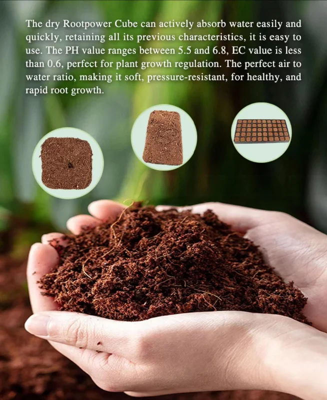 50 Coco Coir Plugs: Seed Starting & Rooting Cubes for Plants